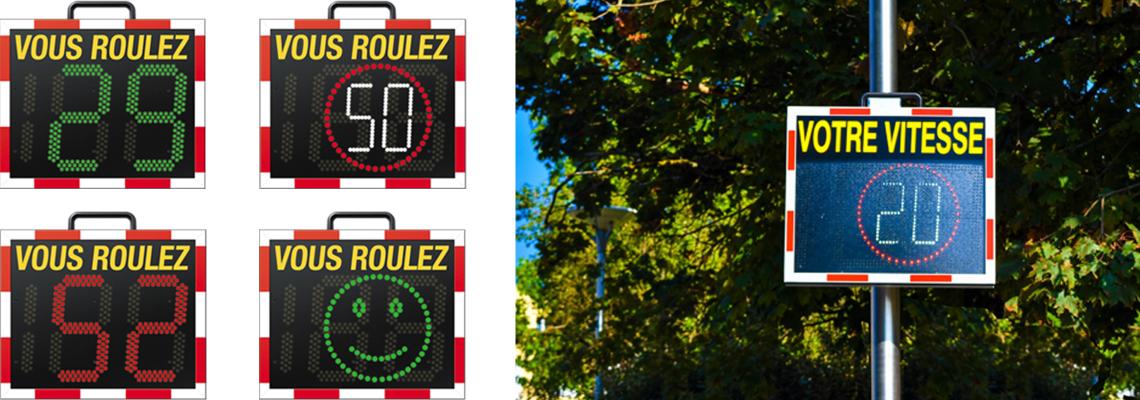 Viasis compact - afficheur vitesse compact, radar pedagogique avec smiley